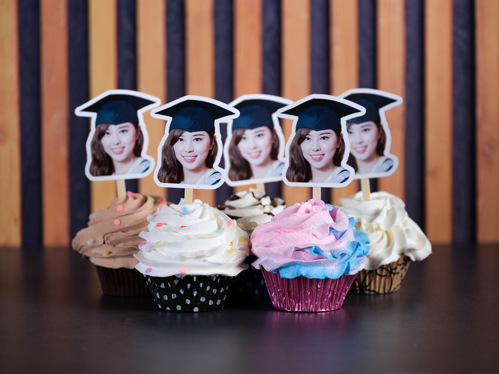 Graduation Cupcake Toppers Photo Custom Face Senior 2026 Party Decor ...