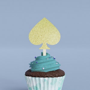 Spade Symbol Glitter Cupcake Toppers or Shapes Only - Custom Birthday ...