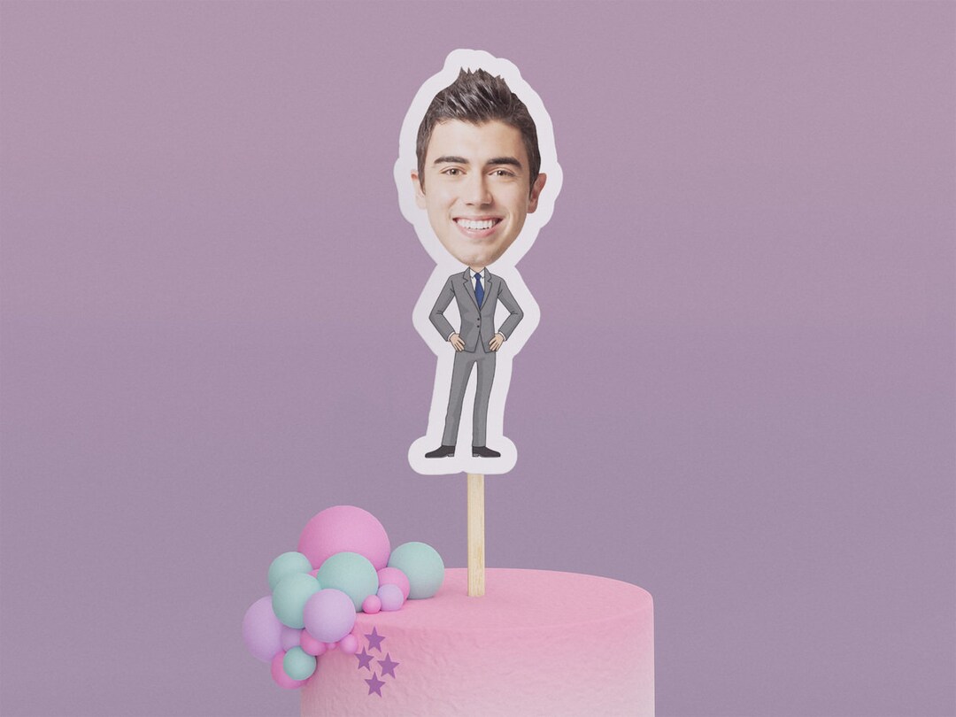 Cartoon Formal Wear Cake Toppers - Custom Birthday Party Cake Toppers ...