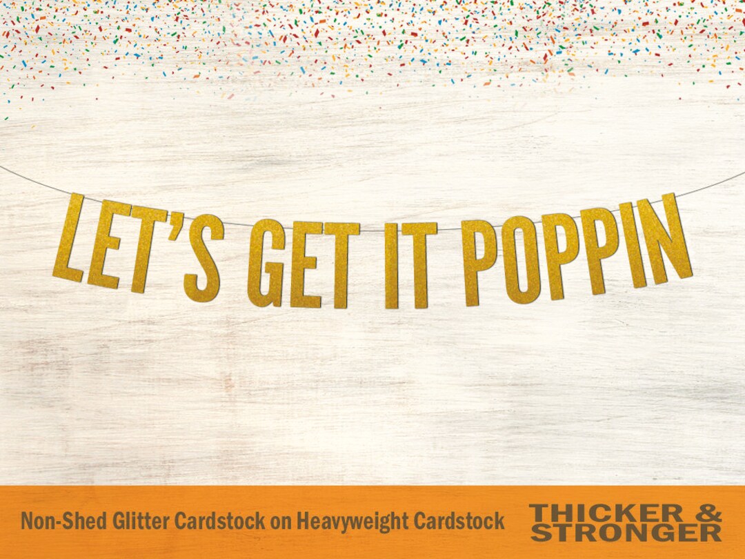 Let’s Get It Poppin' Banner: Script Font, Popcorn Party Decor - Etsy