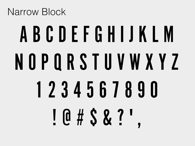 Custom Banner Narrow block letters 7 Size | Etsy