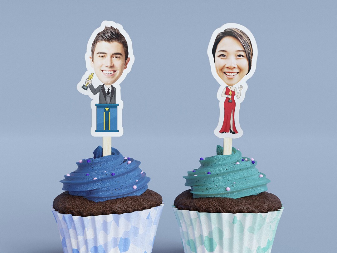 Cartoon Actor or Actress Cupcake Toppers - Custom Birthday Party ...
