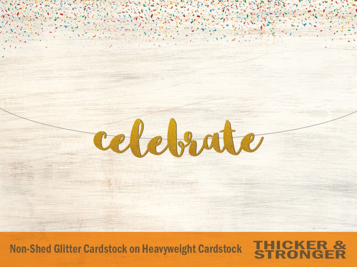 Celebrate Banner Script Font Party Decoration Party - Etsy