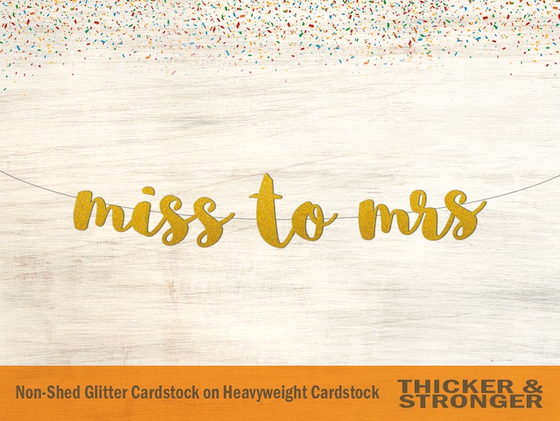 Miss to Mrs Banner Script Font Bachelorette Party Bridal - Etsy