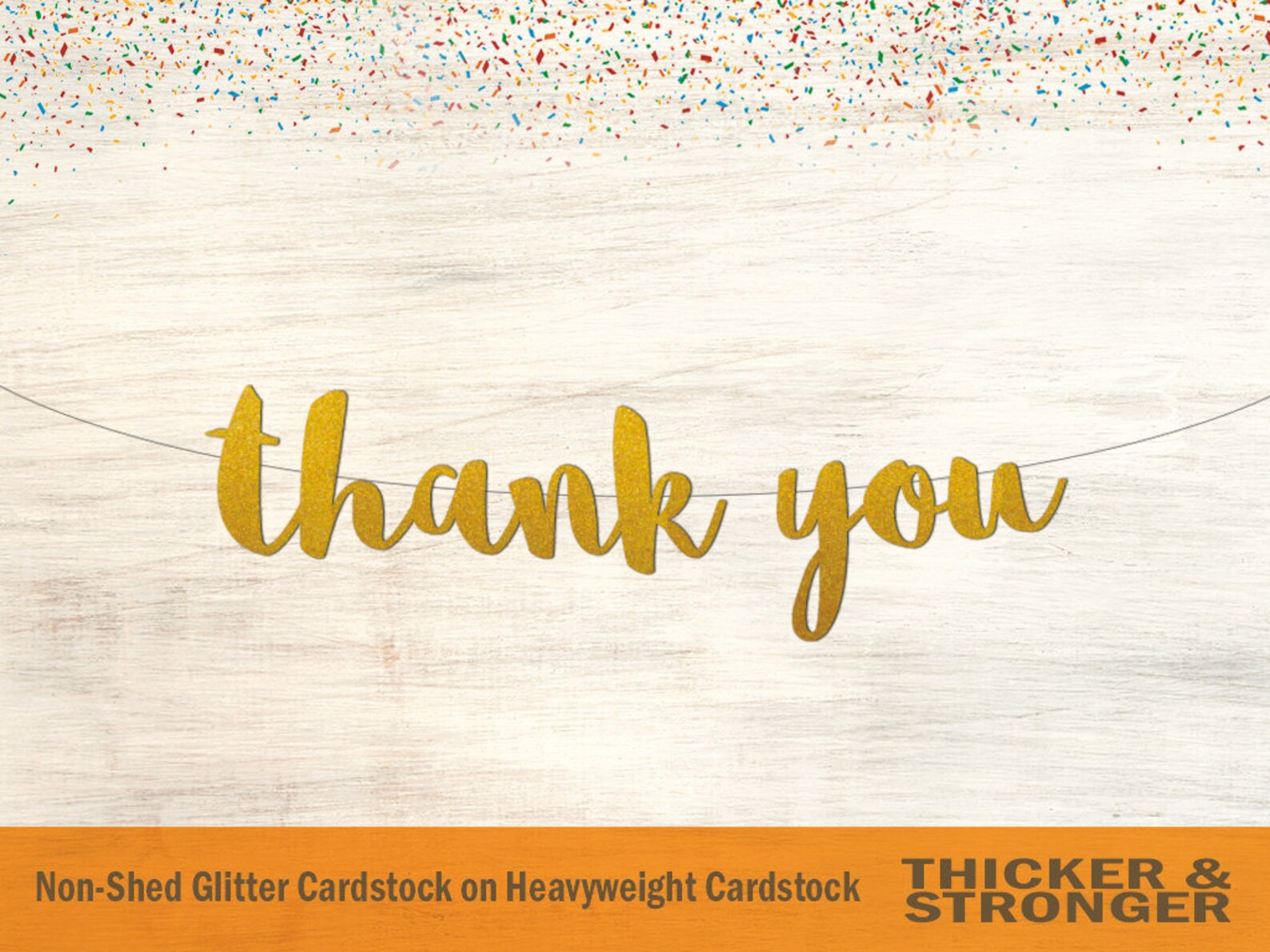 Thank You Banner, Glitter Script Font (wedding, Engagement, Adjustable ...