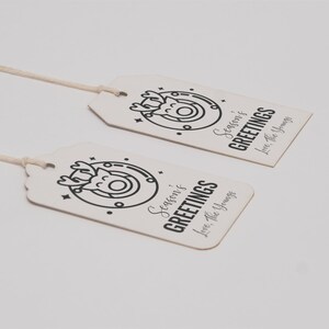 Holiday Gift Tag - Season's Greetings, Christmas, Reindeer, Printed Tag ...