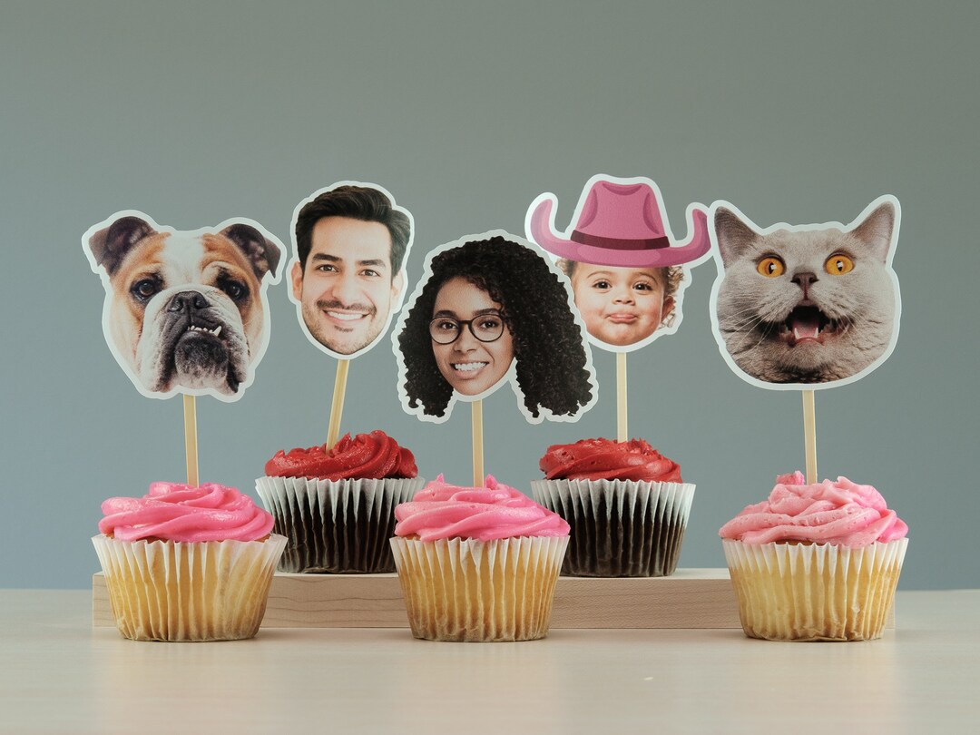 Face Cupcake Toppers Custom Birthday Party Cupcake Toppers - Etsy