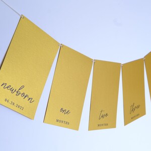 Minimalist Style One Year Photo Banner, Personalized Birthdate ...