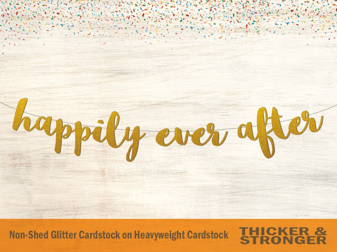 Happily Ever After Banner, Script Font Wedding Banner, Bridal Shower ...