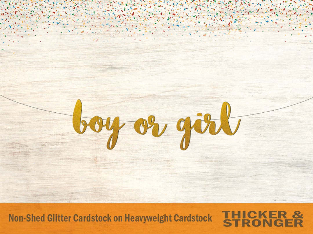 Boy or Girl Banner, Script Font - Gender Reveal Banner, Baby Shower ...
