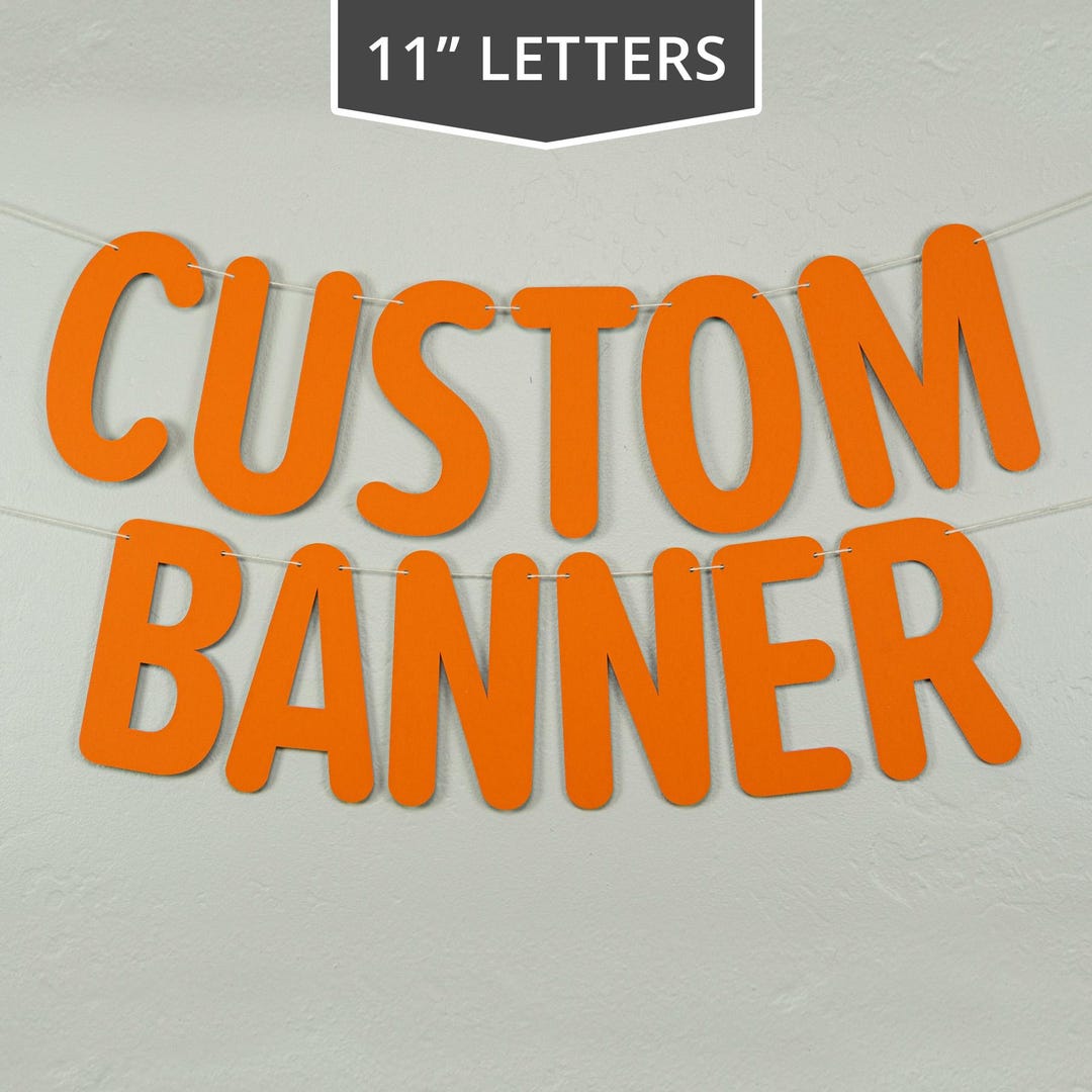 Custom Banner, Rounded Style, 11" - Personalized Party Banner Decor ...