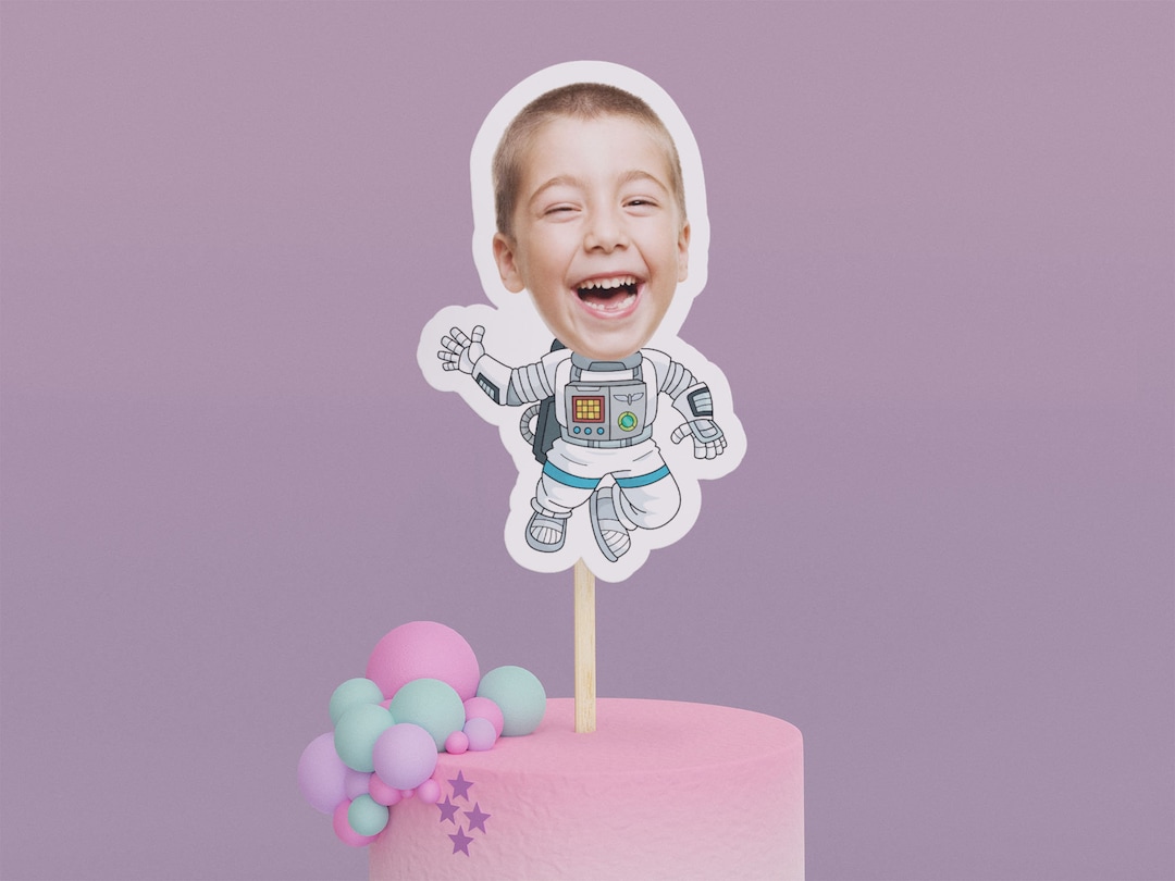 Cartoon Astronaut Cake Toppers - Custom Birthday Party Cake Toppers ...