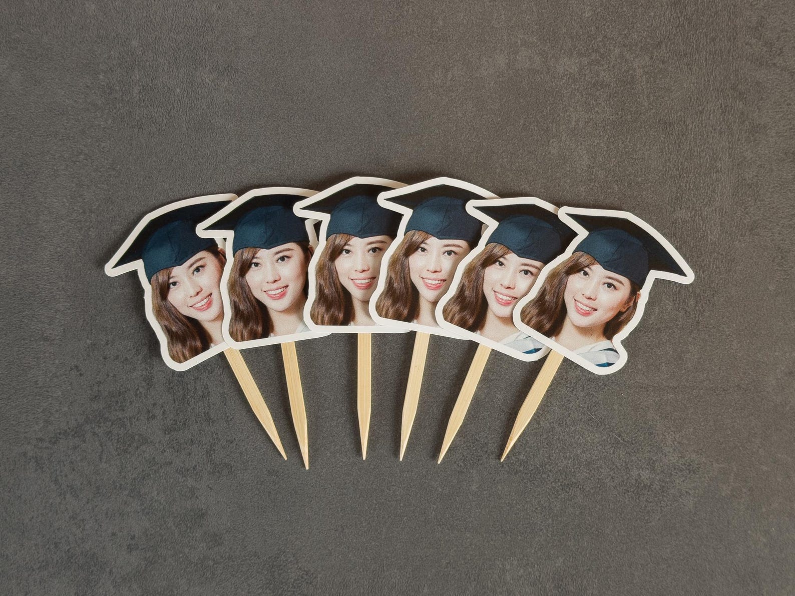 Graduation Cupcake Toppers Photo Custom Face Senior 2026 Party Decor ...