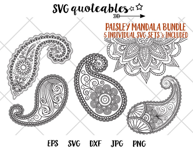 Paisley Mandala SVG BUNDLE Stencil Cut Files Descarga - Etsy España
