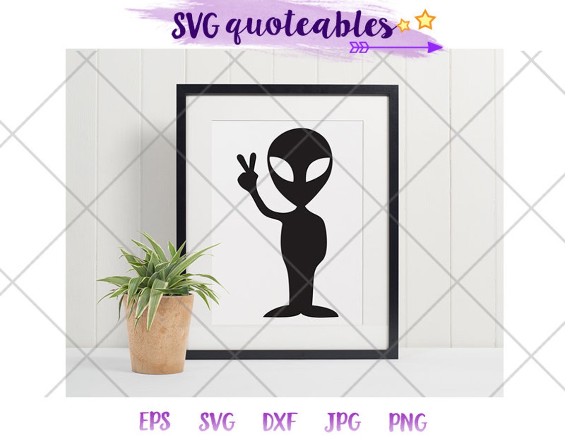 Alien SVG Clipart Cut File UFO Martians Stencil Vector | Etsy