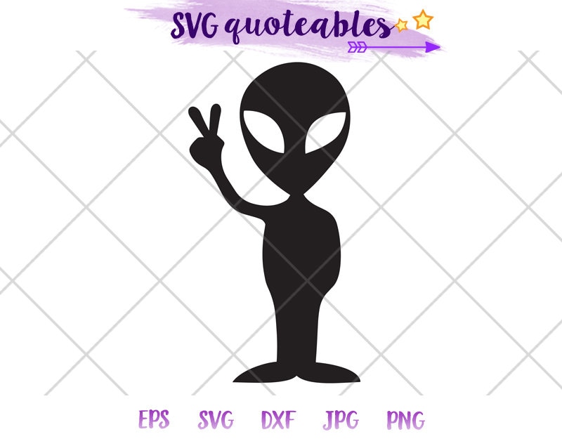 Alien SVG Clipart Cut File, UFO Martians Stencil Vector, Digital ...