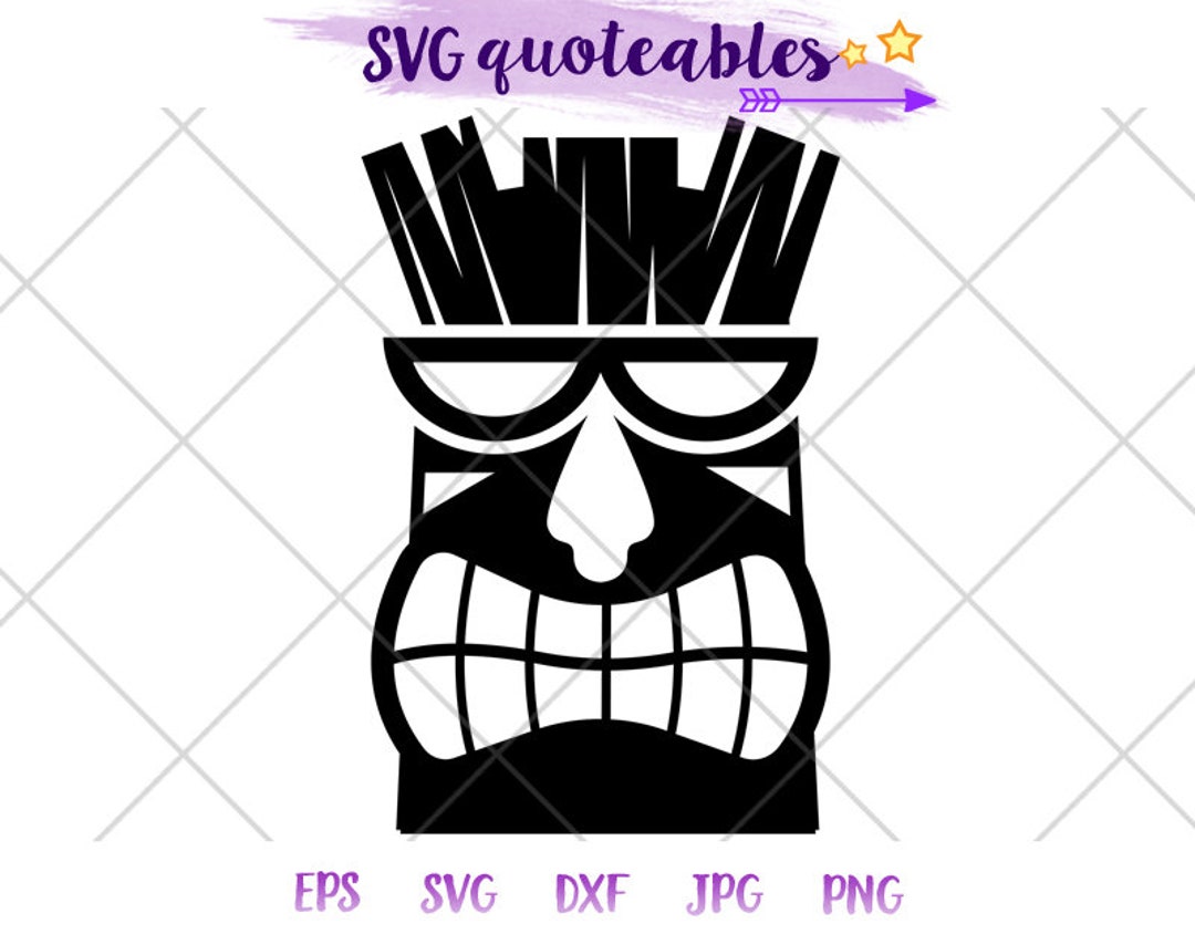 Tiki Mask Silhouette SVG Clipart Cut File, Island Outdoor Adventure ...
