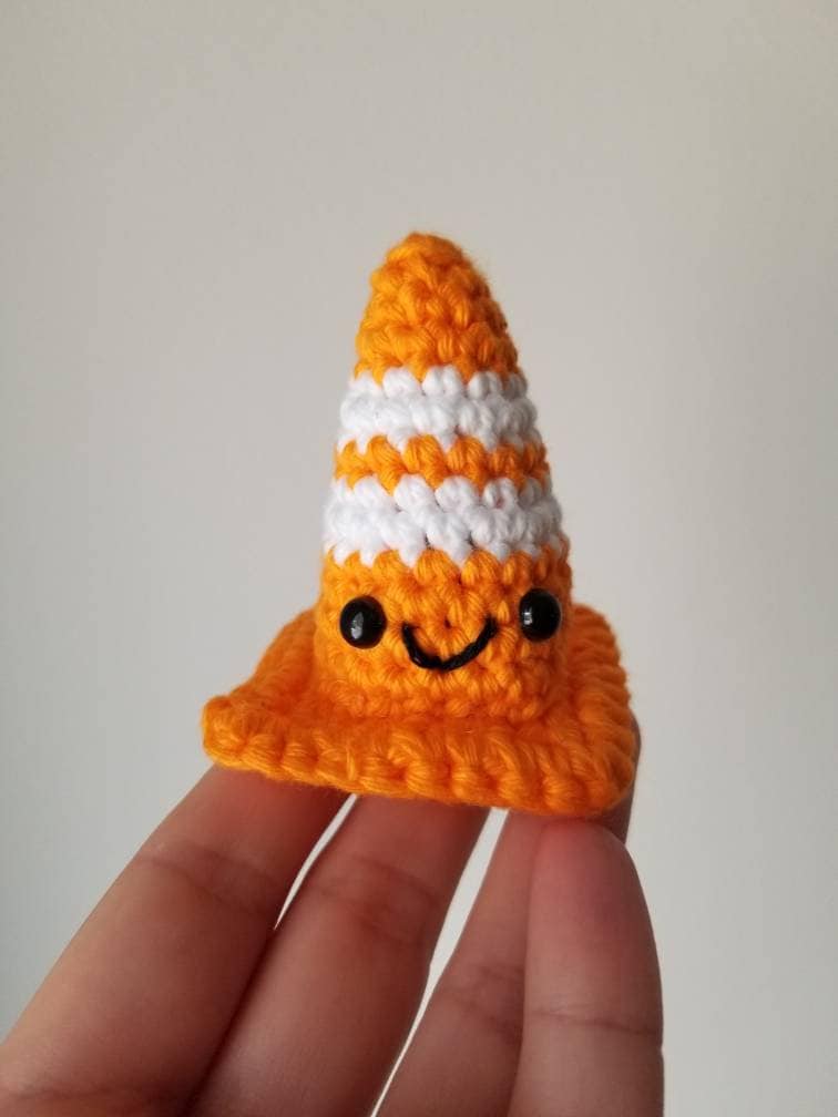 Traffic Cone Keychain Crochet Traffic Cone Made to Order - Etsy