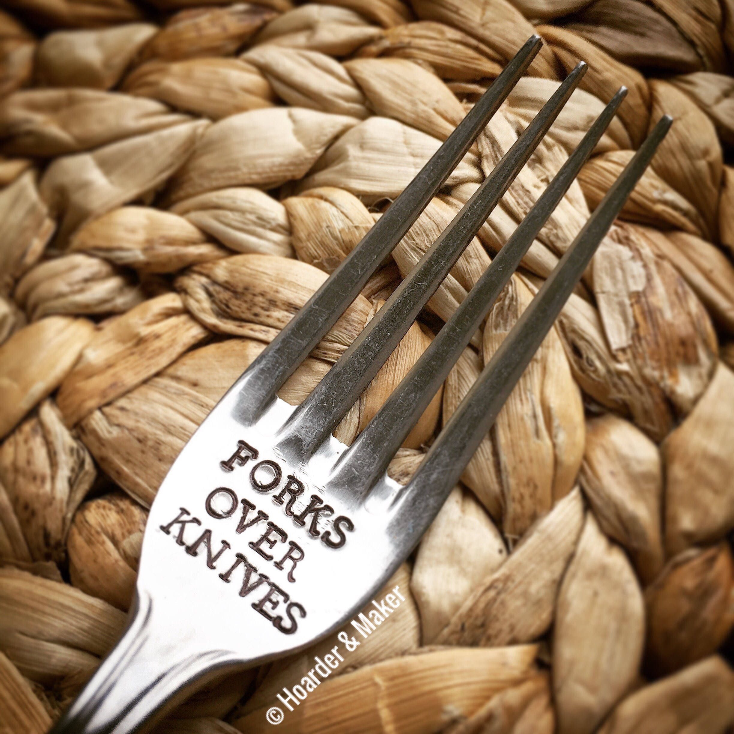 FORKS OVER KNIVES Personalised Custom Hand Stamped Fork - Etsy