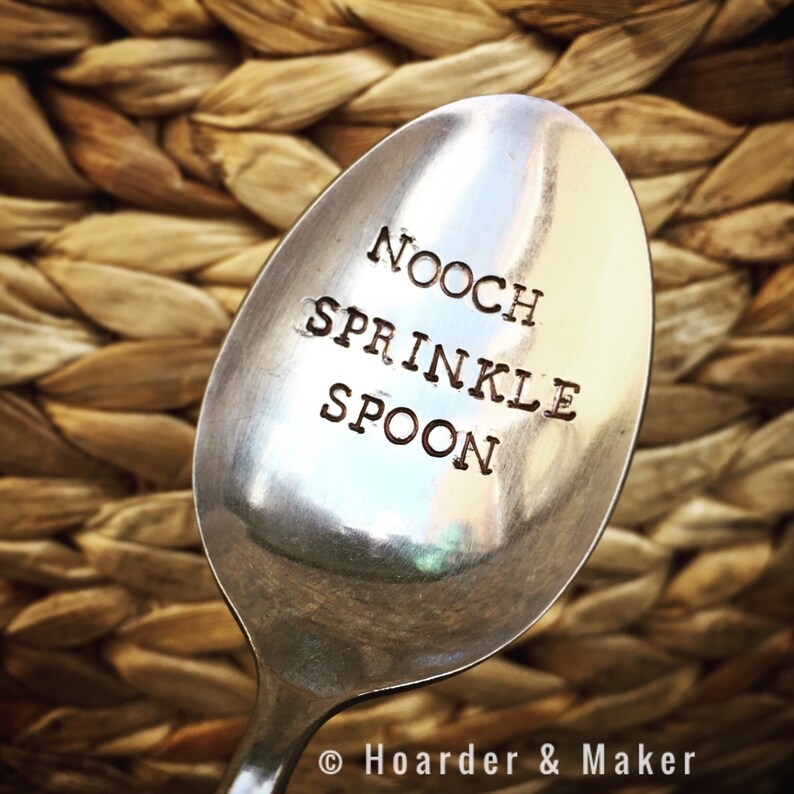 NOOCH SPRINKLE SPOON Custom Hand Stamped Spoon Funny - Etsy