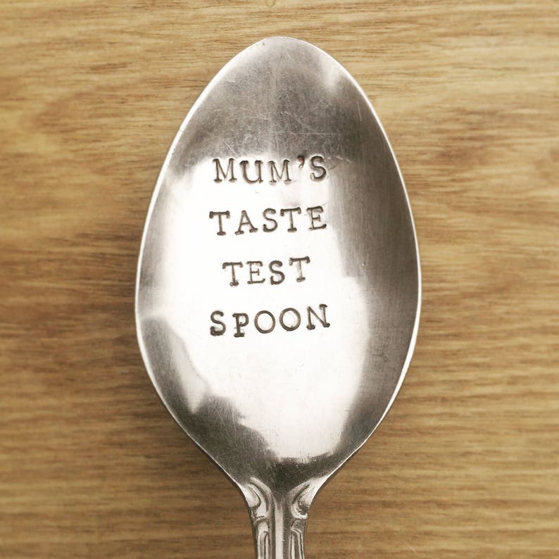 Mum's Taste Test Spoon Personalised Custom Hand Stamped - Etsy