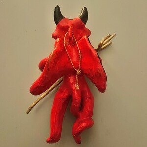 Mexican Diablo the Devil Clay Hanging Wall Ornament Handmade Hand ...
