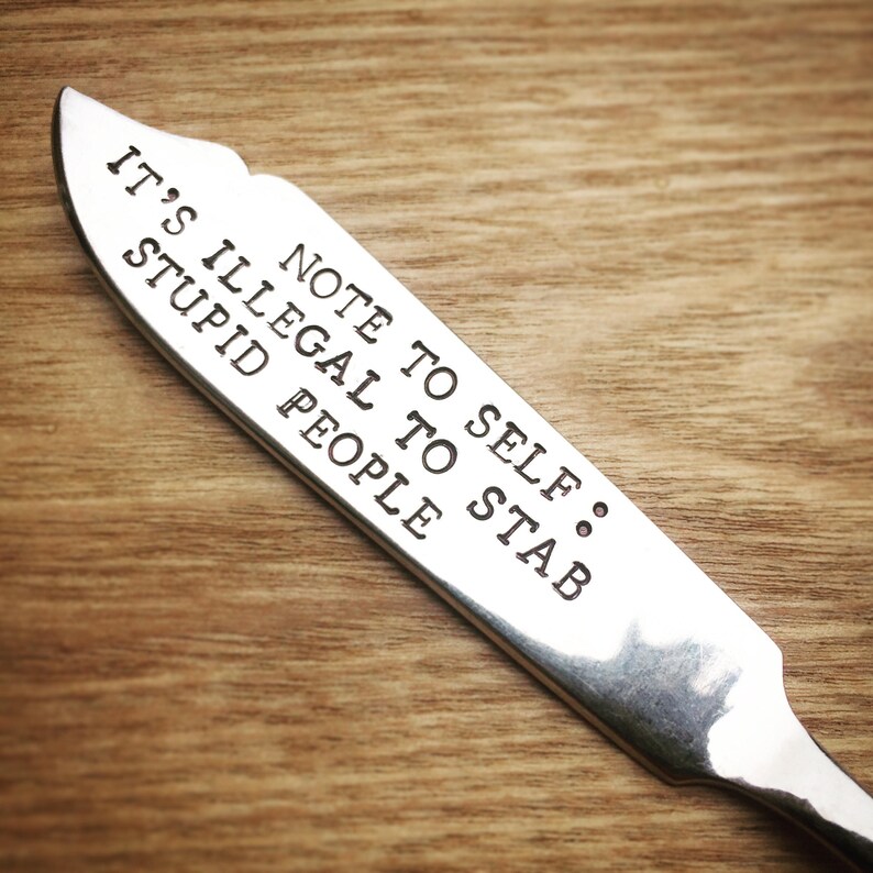 Custom Personalised STAMPED KNIFE Note to Self It's - Etsy