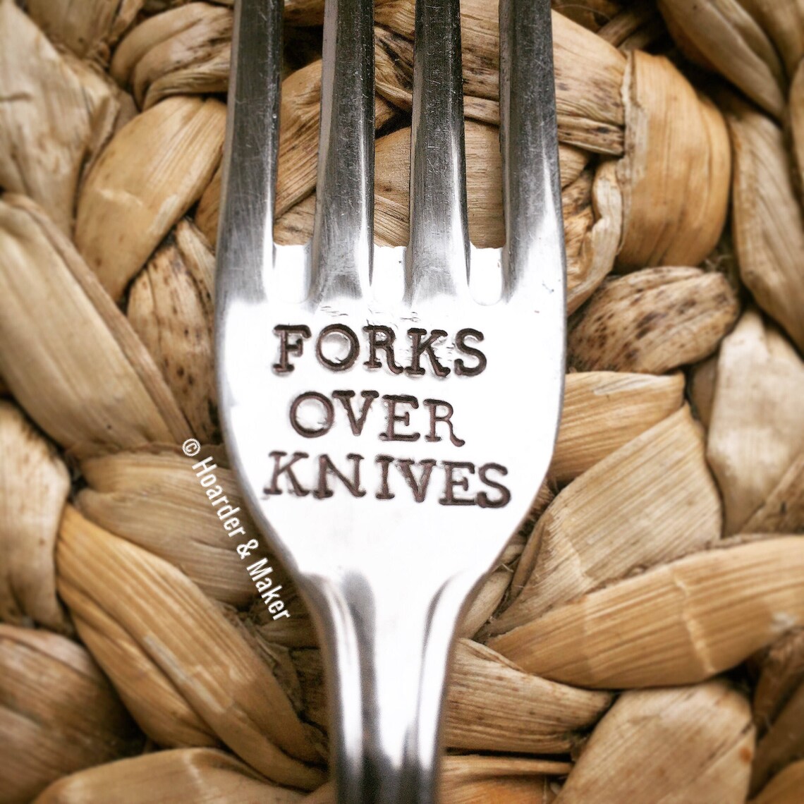 FORKS OVER KNIVES Personalised Custom Hand Stamped Fork | Etsy