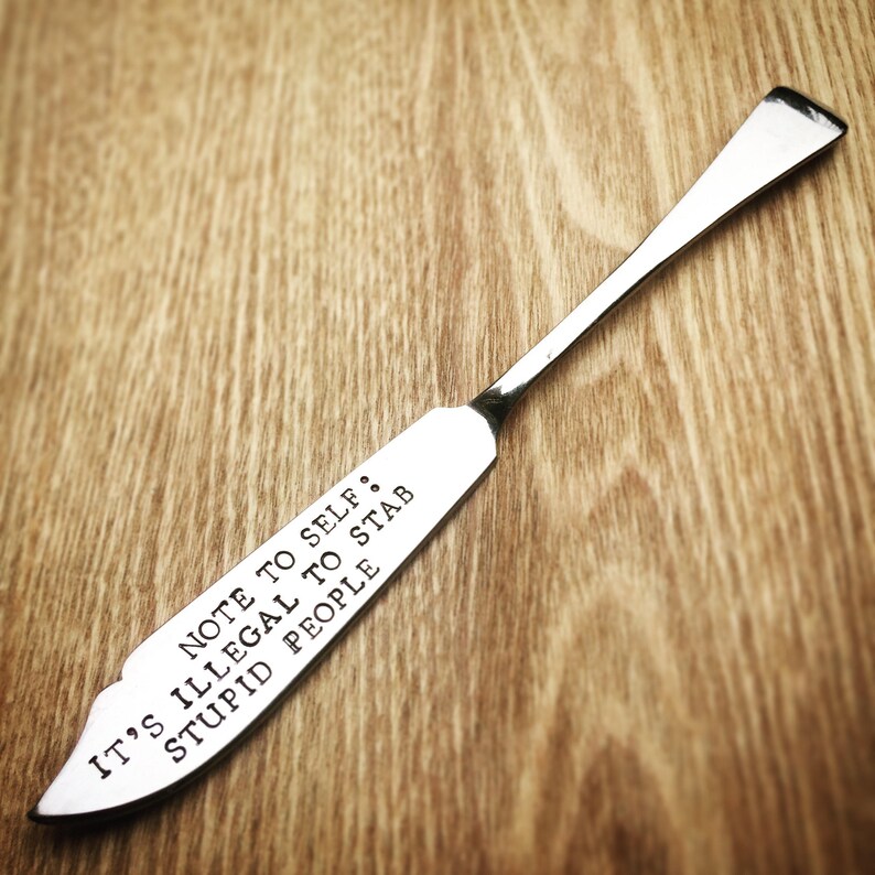 Custom Personalised STAMPED KNIFE Note to Self It's - Etsy