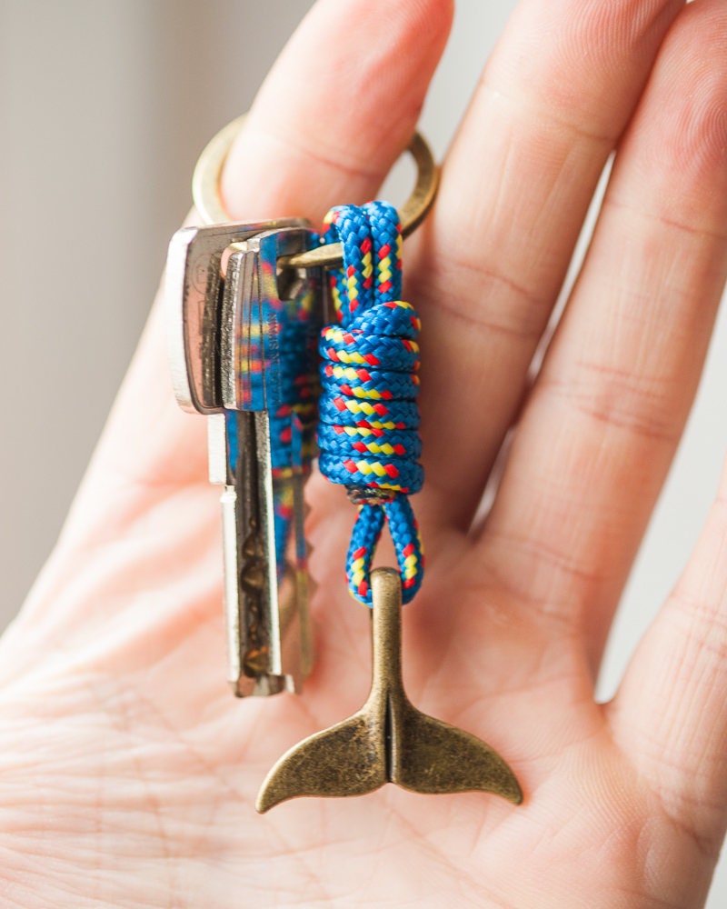Nautical Keychain With Whale Tail Ocean Key Chain Ideal Surf - Etsy