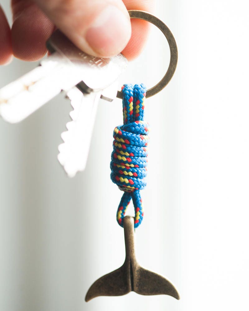 Nautical Keychain With Whale Tail Ocean Key Chain Ideal Surf - Etsy
