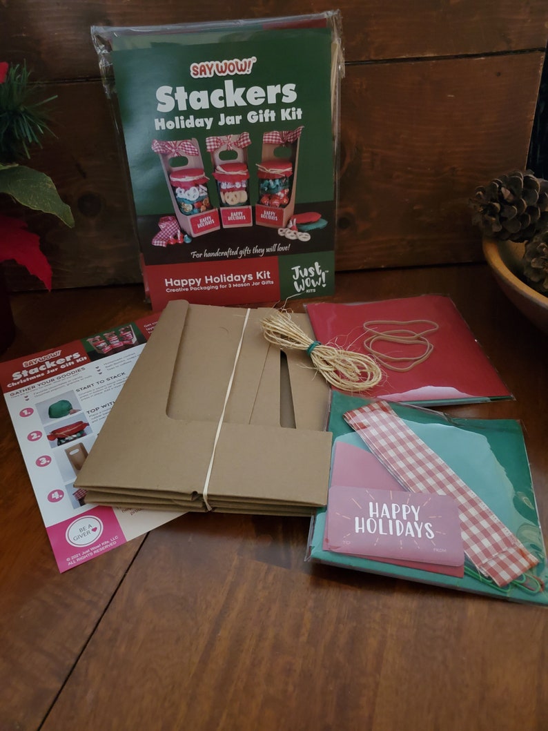 Holiday Mason Jar Gift Kit/ 3-pk /creative Packaging for Your Jar Gifts ...