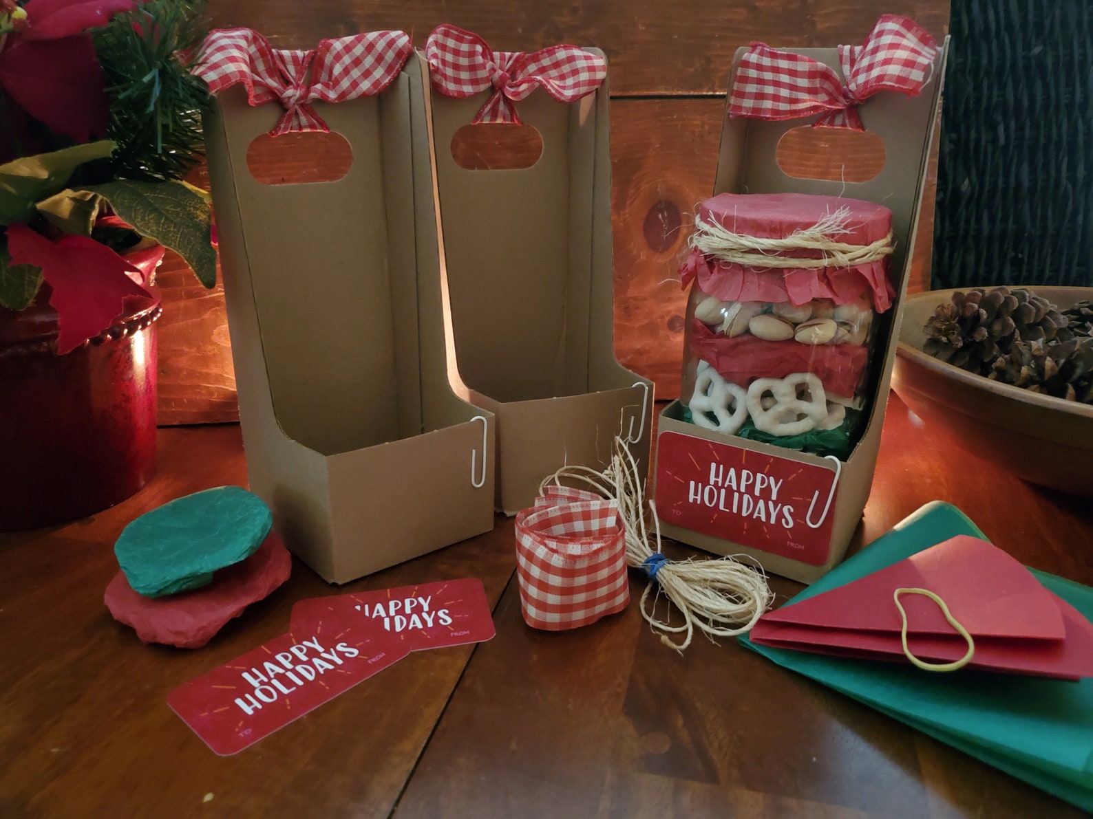 Holiday Mason Jar Gift Kit/ 3-pk /creative Packaging for Your Jar Gifts ...