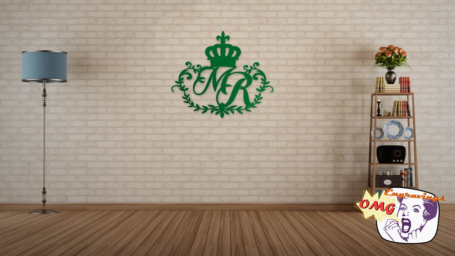 Custom Crown Initials Sign 953-005 Wood Wall Hanging | Etsy