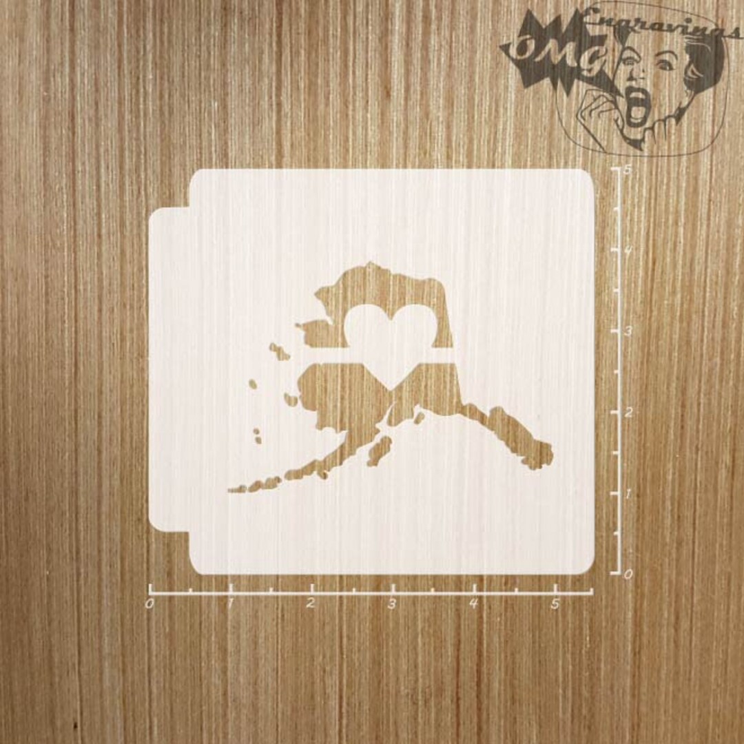 Alaska State Love 783-A322 Stencil - Etsy