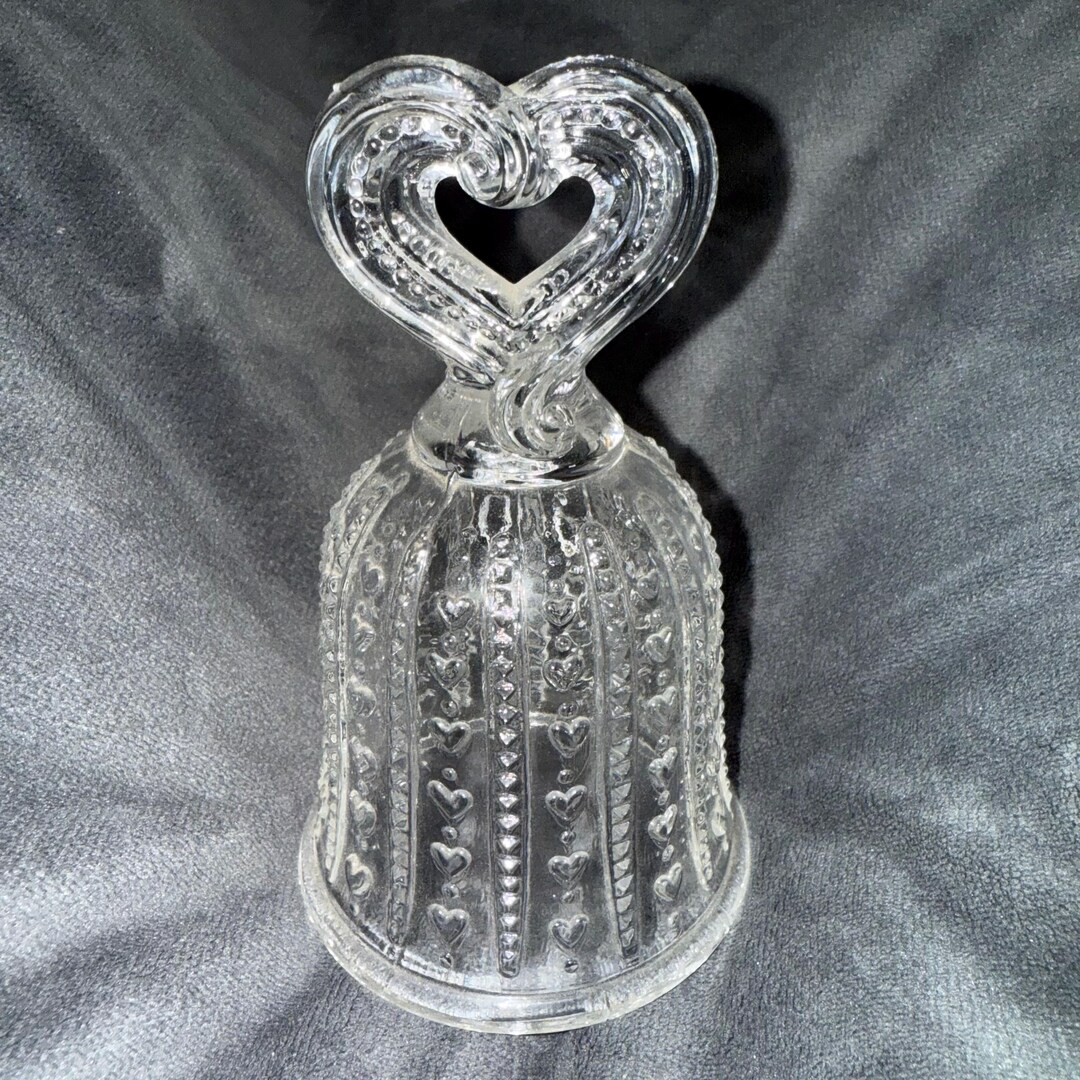 Vintage Fostoria Glass Heart Bell - 1984 Avon Collectible - Etsy
