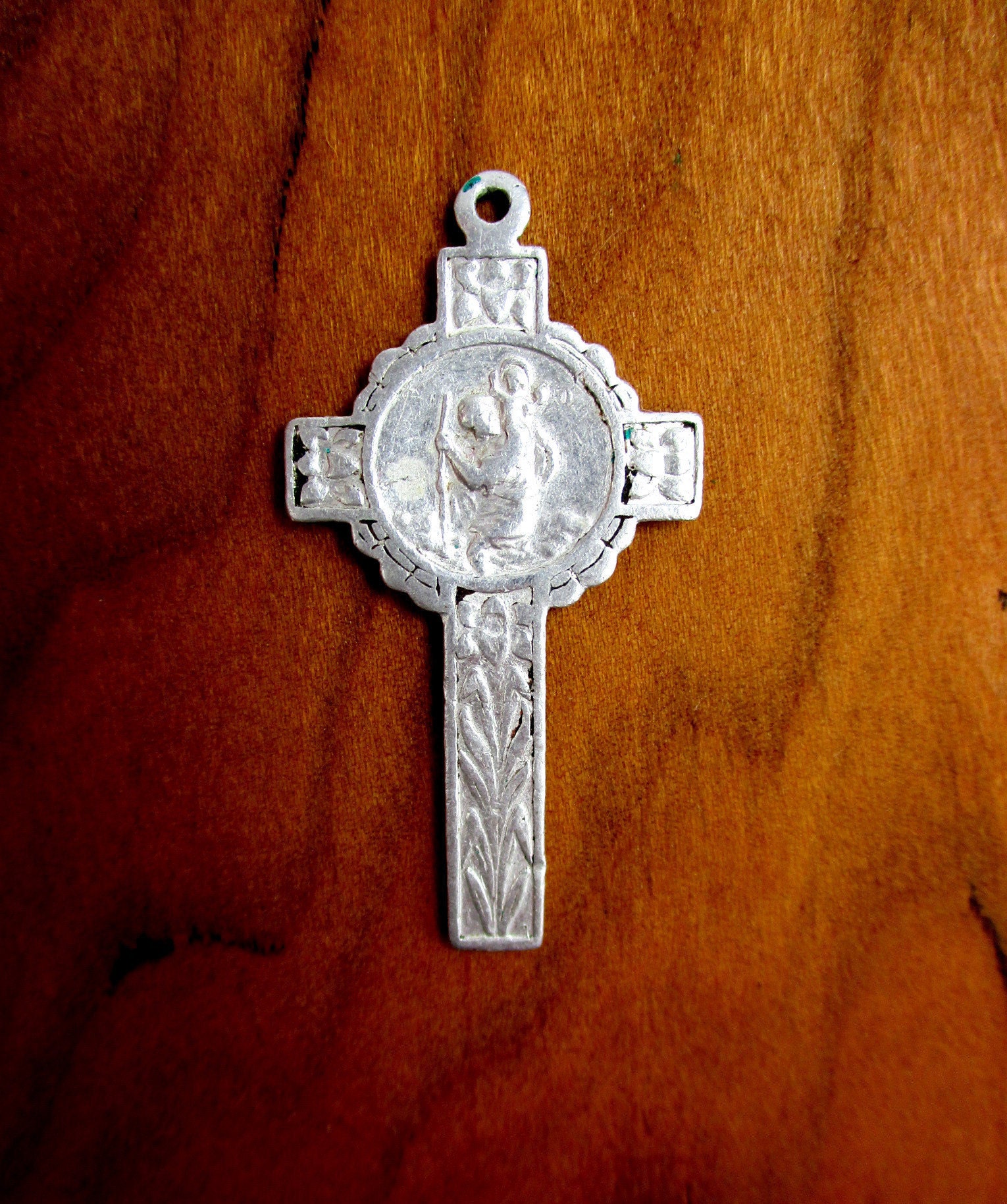Antique Art Nouveau Saint Christopher Cross Medal Pendant | Etsy