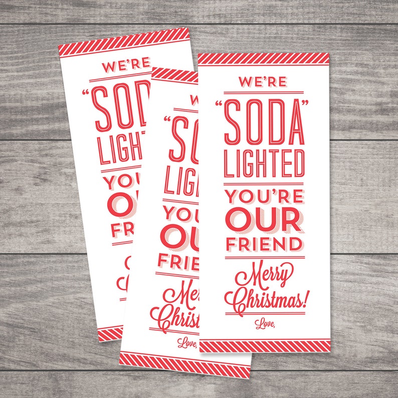 Christmas Soda Tag for Friends Instant Download - Etsy