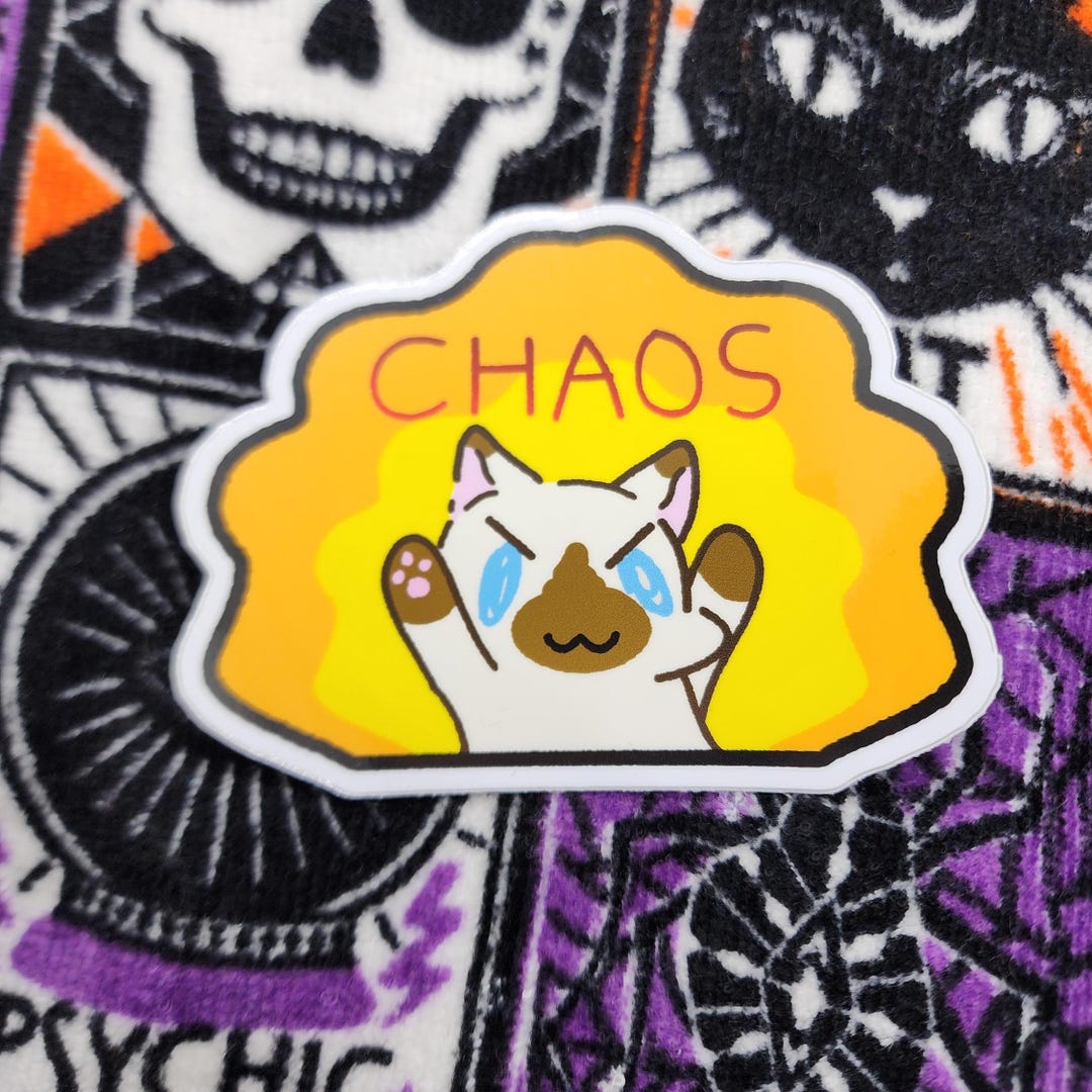 Chaos Kitty Sticker - Etsy