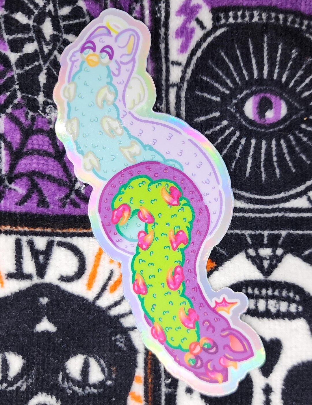 Holographic Long Furry Being Sticker - Etsy