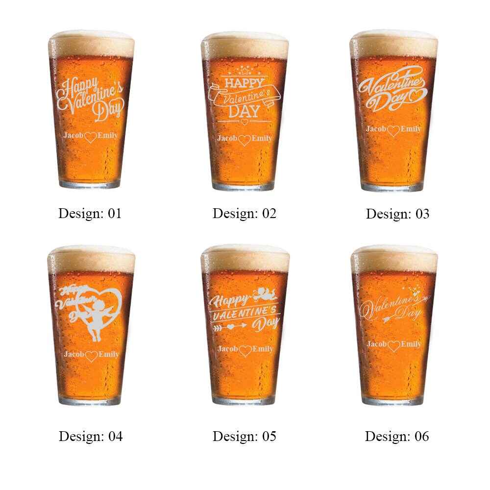 CUSTOM LOGO GLASS Glass For Bridesmaid Valentine Logo | Etsy