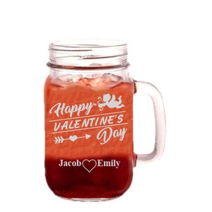 ENGRAVED MASON JAR mason Jar Décor Valentines Logo Jar | Etsy