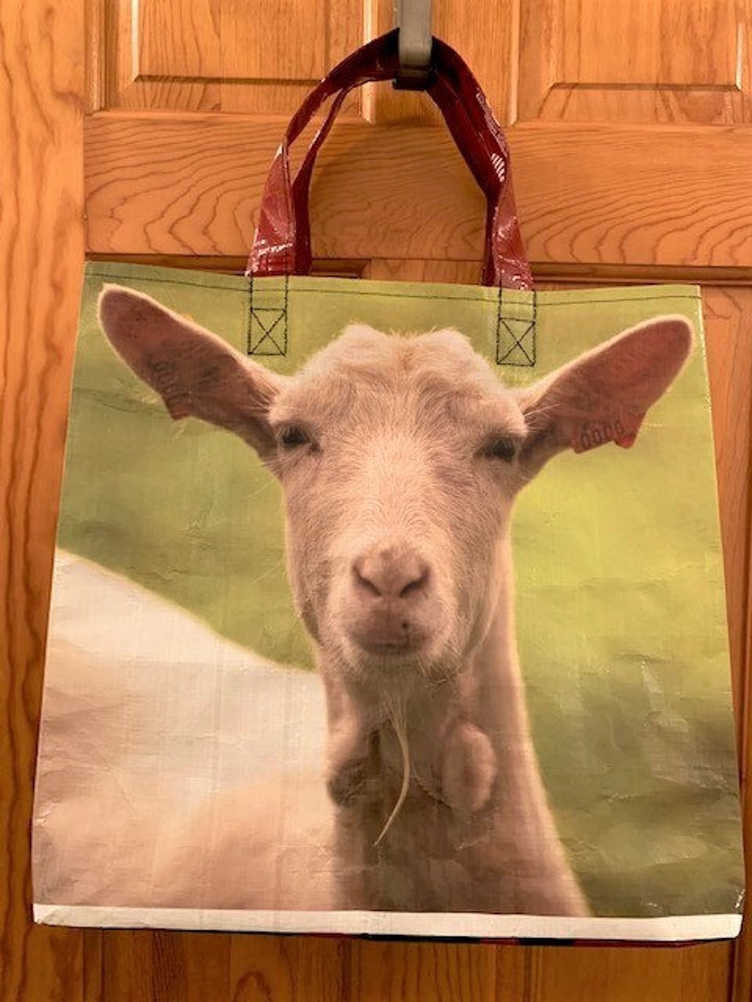 Reusable Tote Bag, GOAT Design, Upcycled Feed Bags, Market Bag ...