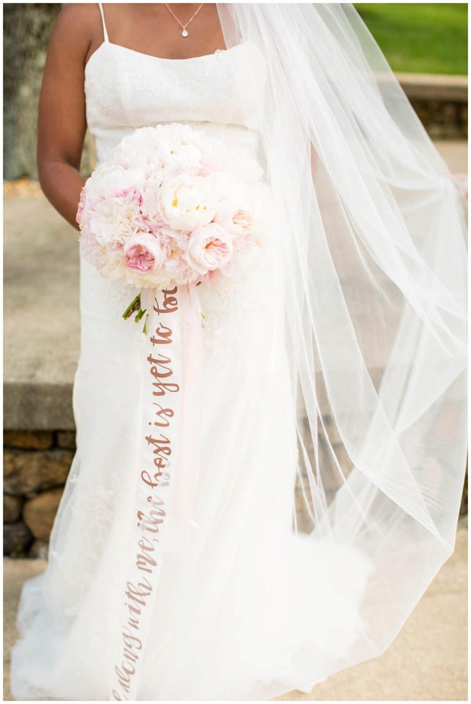 Handlettered Bridesmaid Bouquet Ribbons; Calligraphy Ribbon; Bridesmaid ...