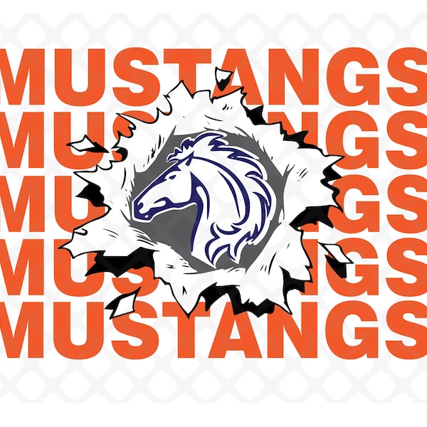 Mustangs Football Svg - Etsy