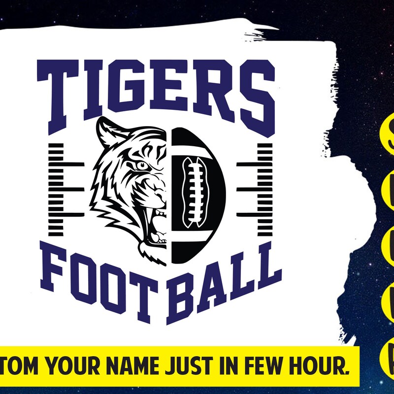 Tiger Football Svg - Etsy