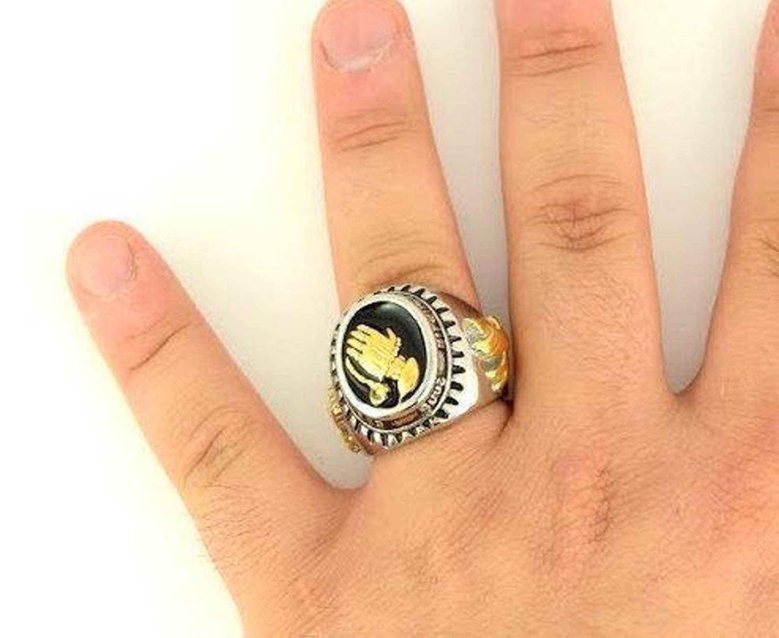 Heavy Metal Detailed Praying Hands Ring Stainless Steel - Etsy