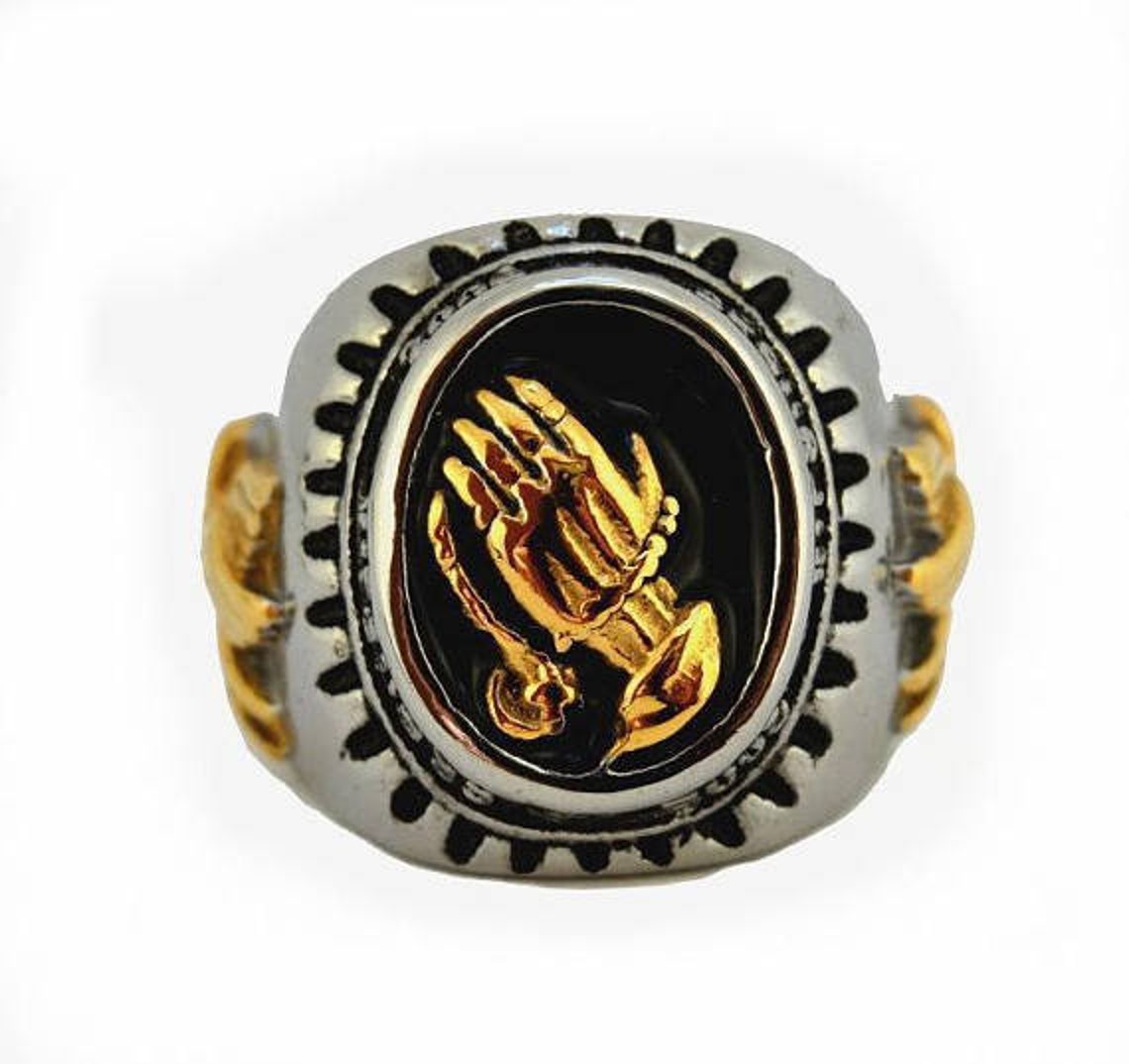 Heavy Metal Detailed Praying Hands Ring Stainless Steel - Etsy