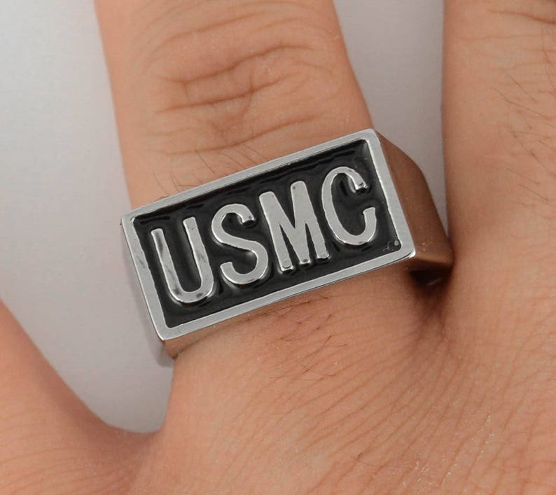 Gents USMC Ring Stainless Steel Military Jewelry - Etsy