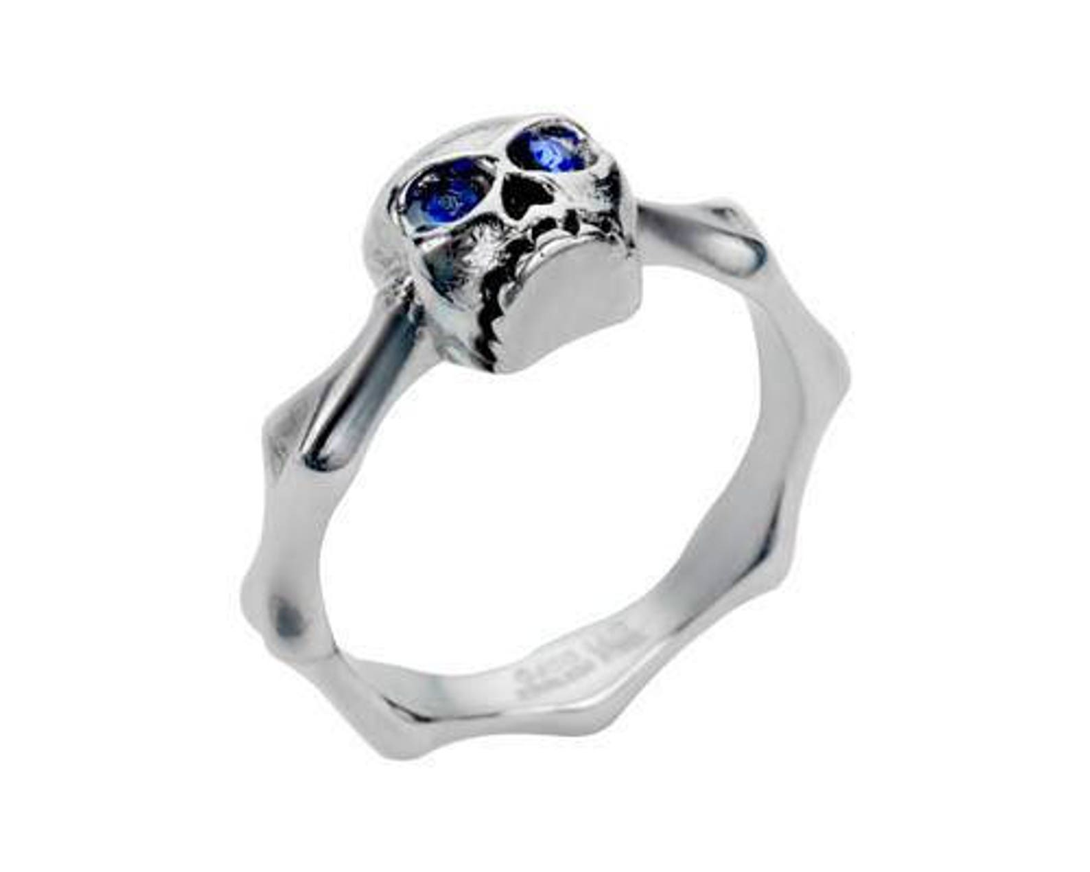 Ladies Blue Eyed Skull Bones Ring Stainless Steel Motorcycle - Etsy